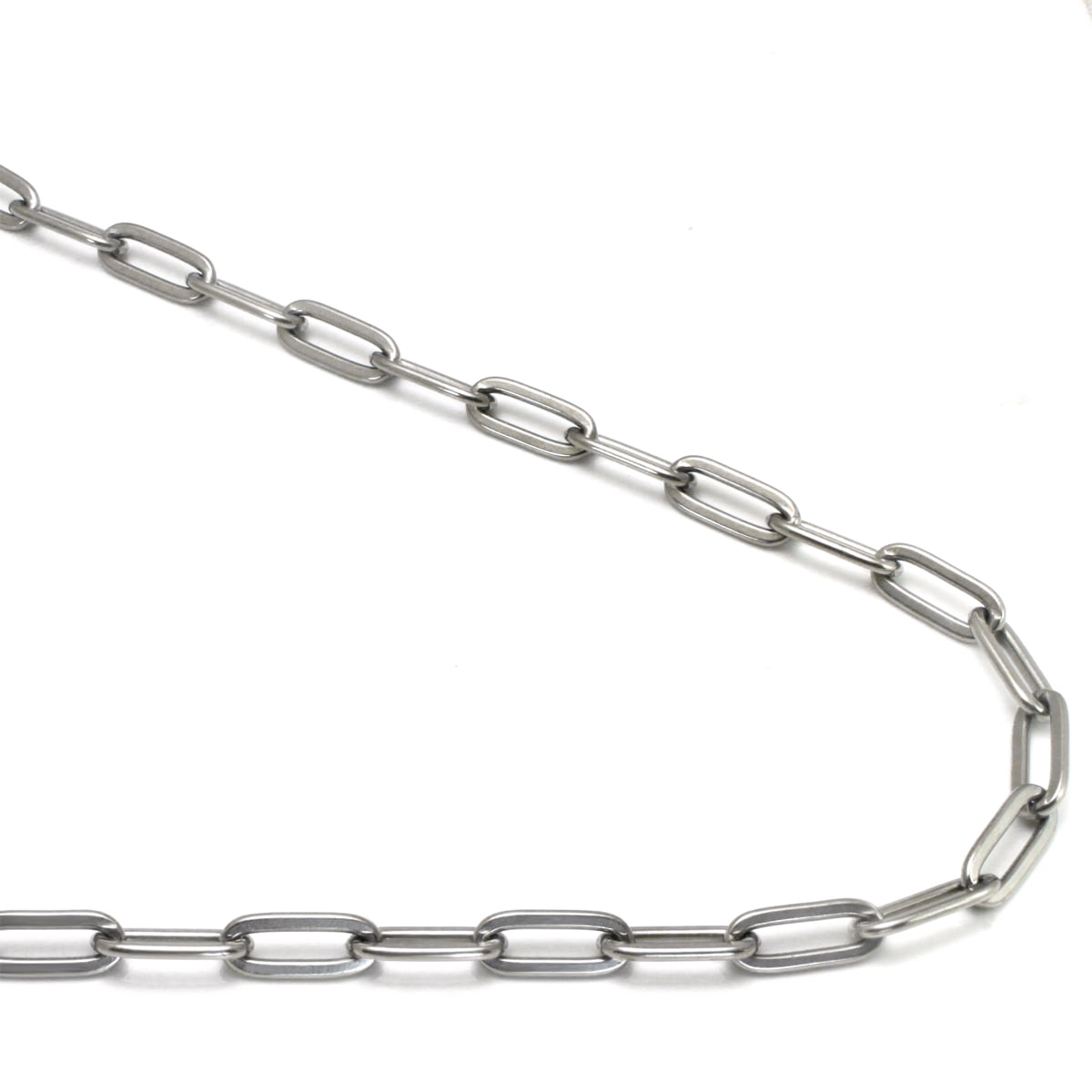 Titanium 5MM Paper Clip Link Necklace Chain 24" - Walmart.com