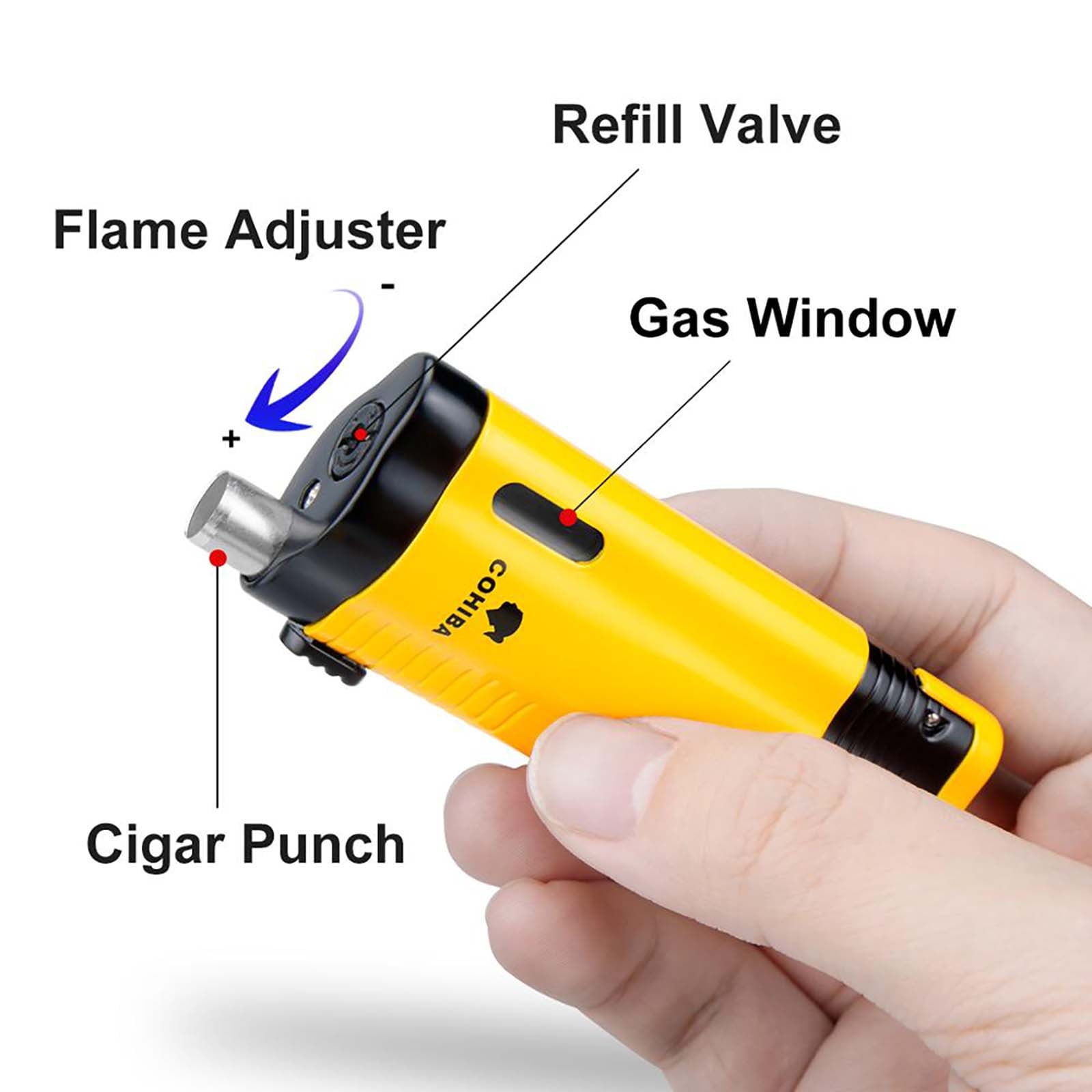 Titanium Alloy Butane Lighter Refillable Windproof Jet Flame Adjustable ...