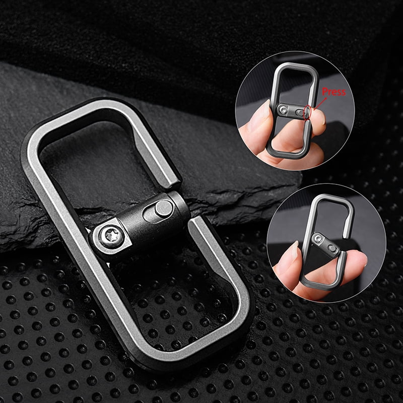 Titanium Alloy Carabiner Keychain Accessory – EDC Mini Rectangular Key ...