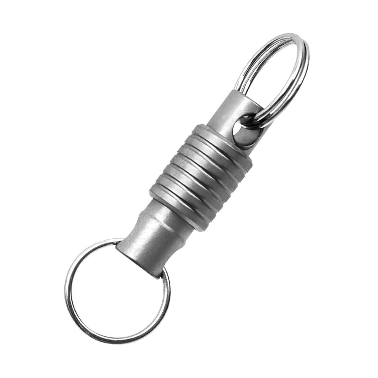 Titanium Alloy Keychain Spring Lock Car Mini Universal Rotating Ring ...