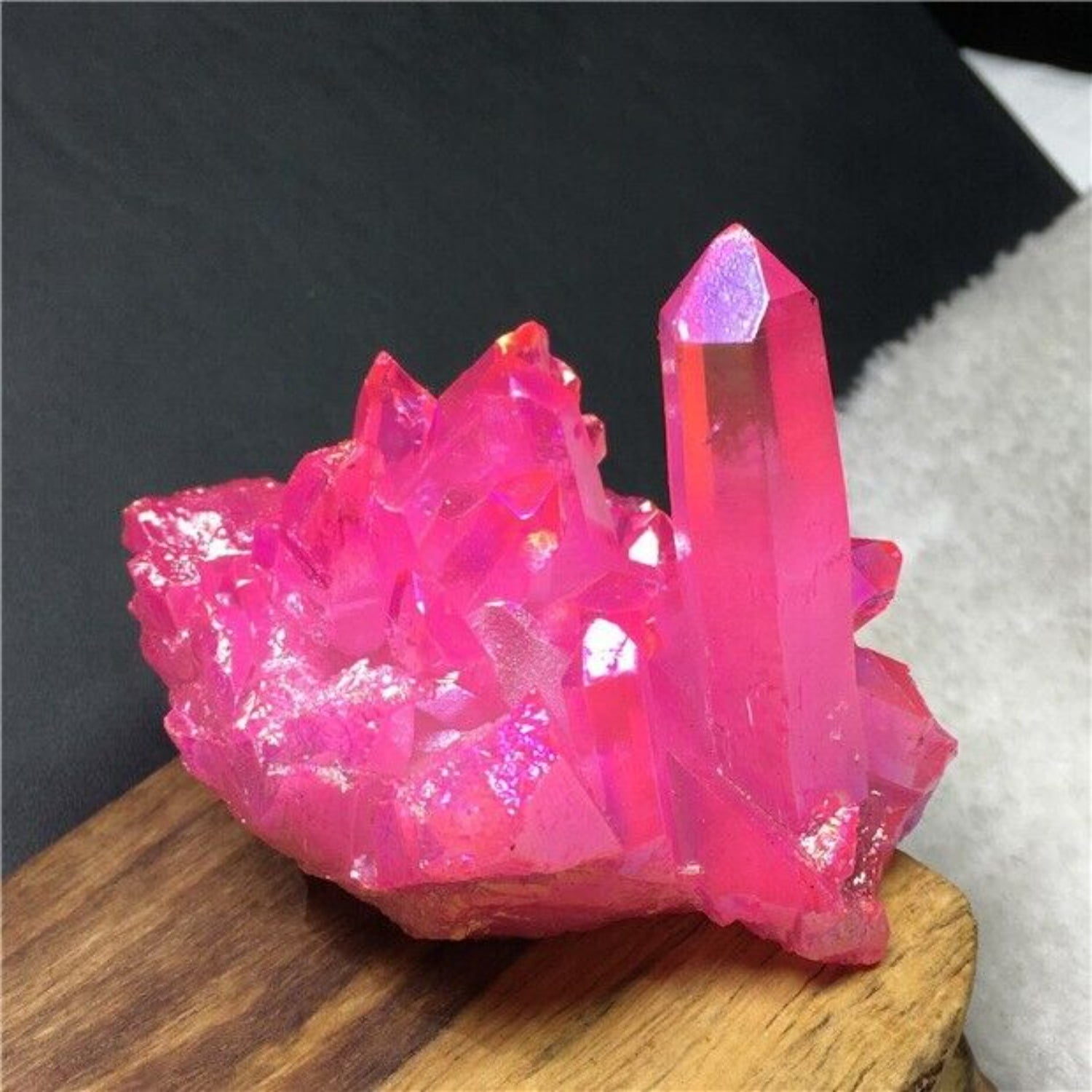 Titanium Aura Angel Hot Pink Crystal Healing Cluster Geode Rocks Gifts ...