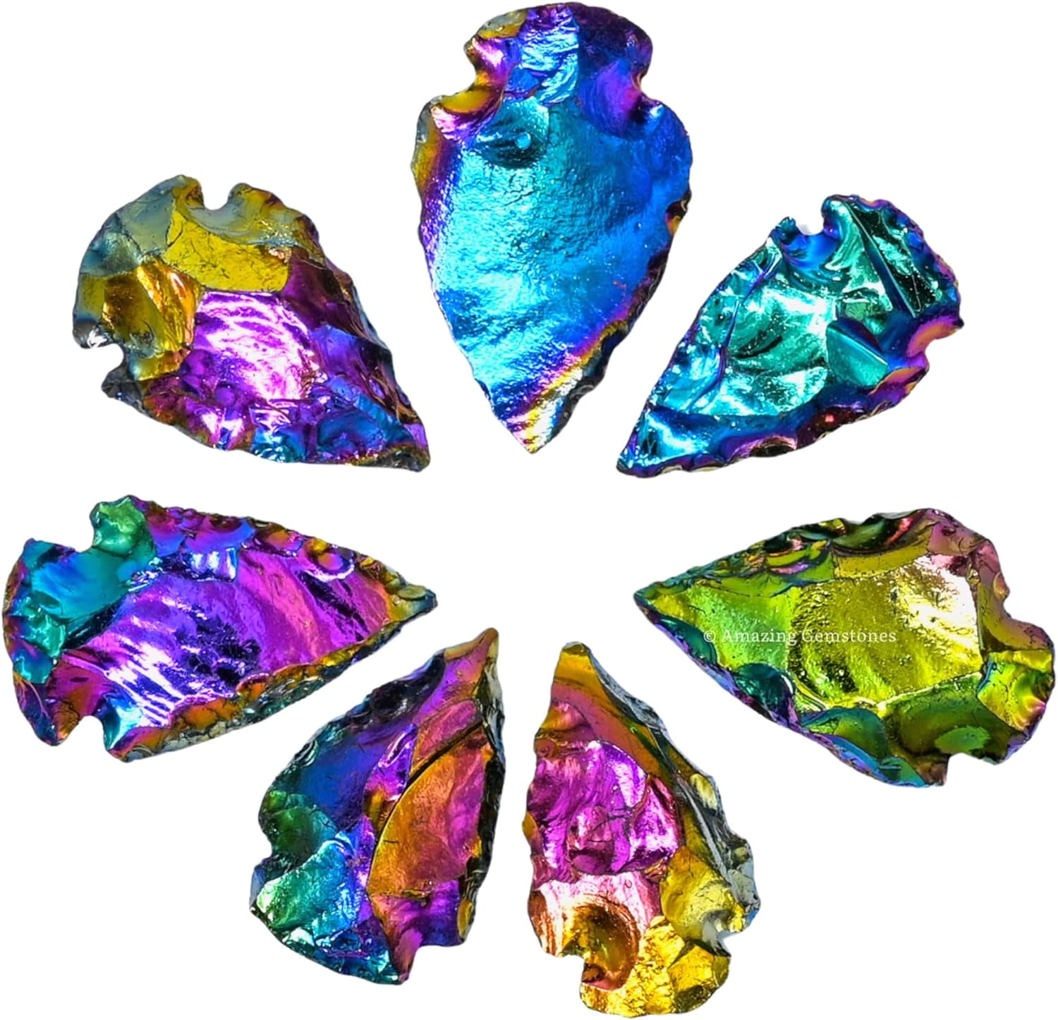 Titanium Aura Quartz Crystal Arrow Head Stone 3 Pieces (1" to 1.5" Inch) - Walmart.com
