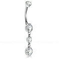 Titanium Belly Button Rings - Dangly Belly Button Piercing with Clear ...