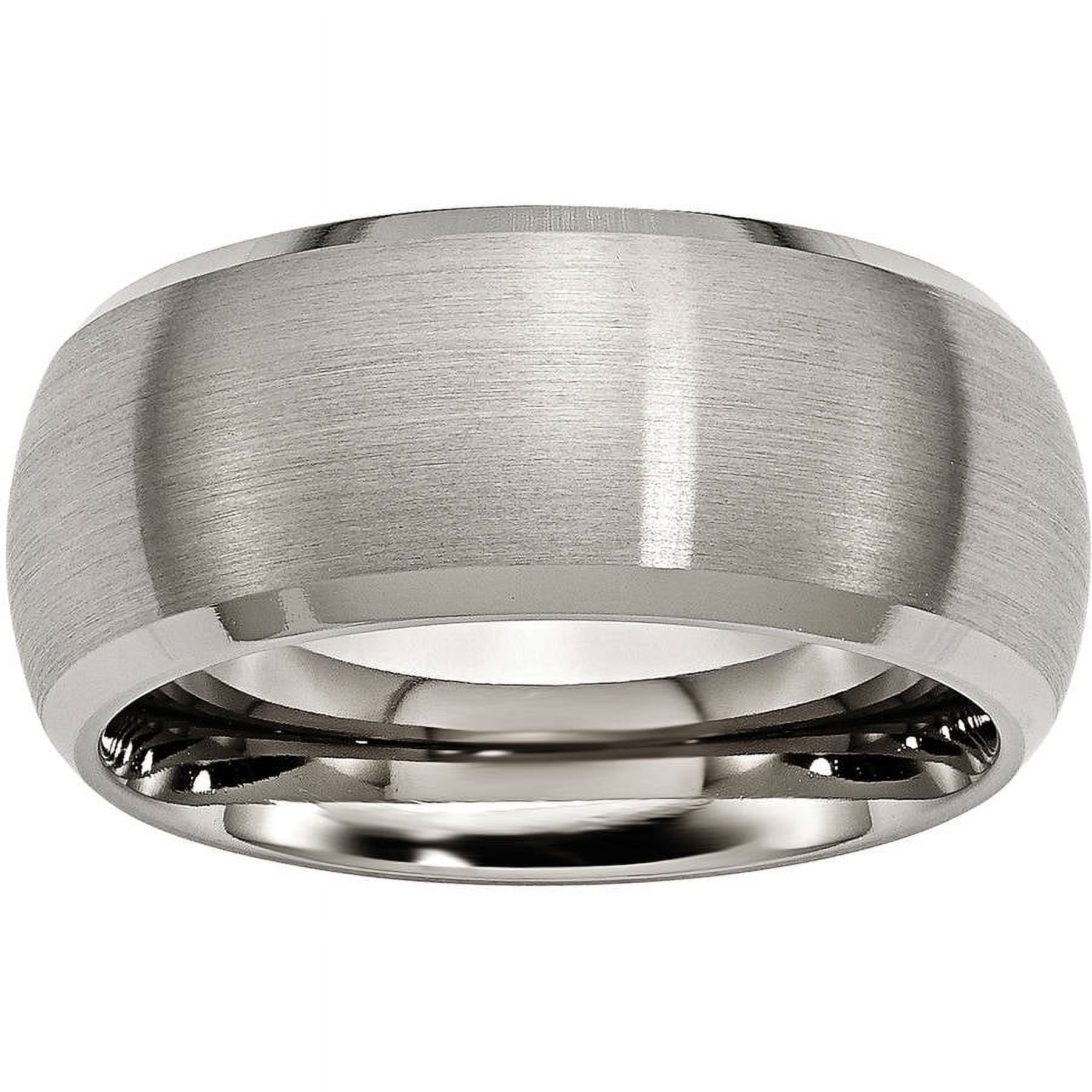 Titanium Beveled Edge 10mm Satin and Polished Band - Walmart.com