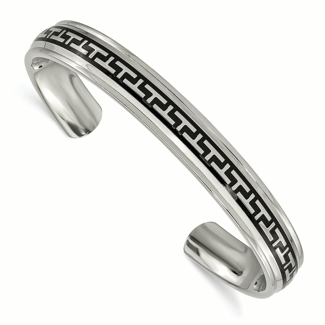 Titanium Black Rubber Design Cuff Bangle - Walmart.com