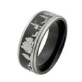 Titanium Black Step Edge Deer ELK In Forest Men's Ring 8mm - Walmart.com