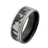 Titanium Black Step Edge Deer ELK In Forest Men's Ring 8mm - Walmart.com