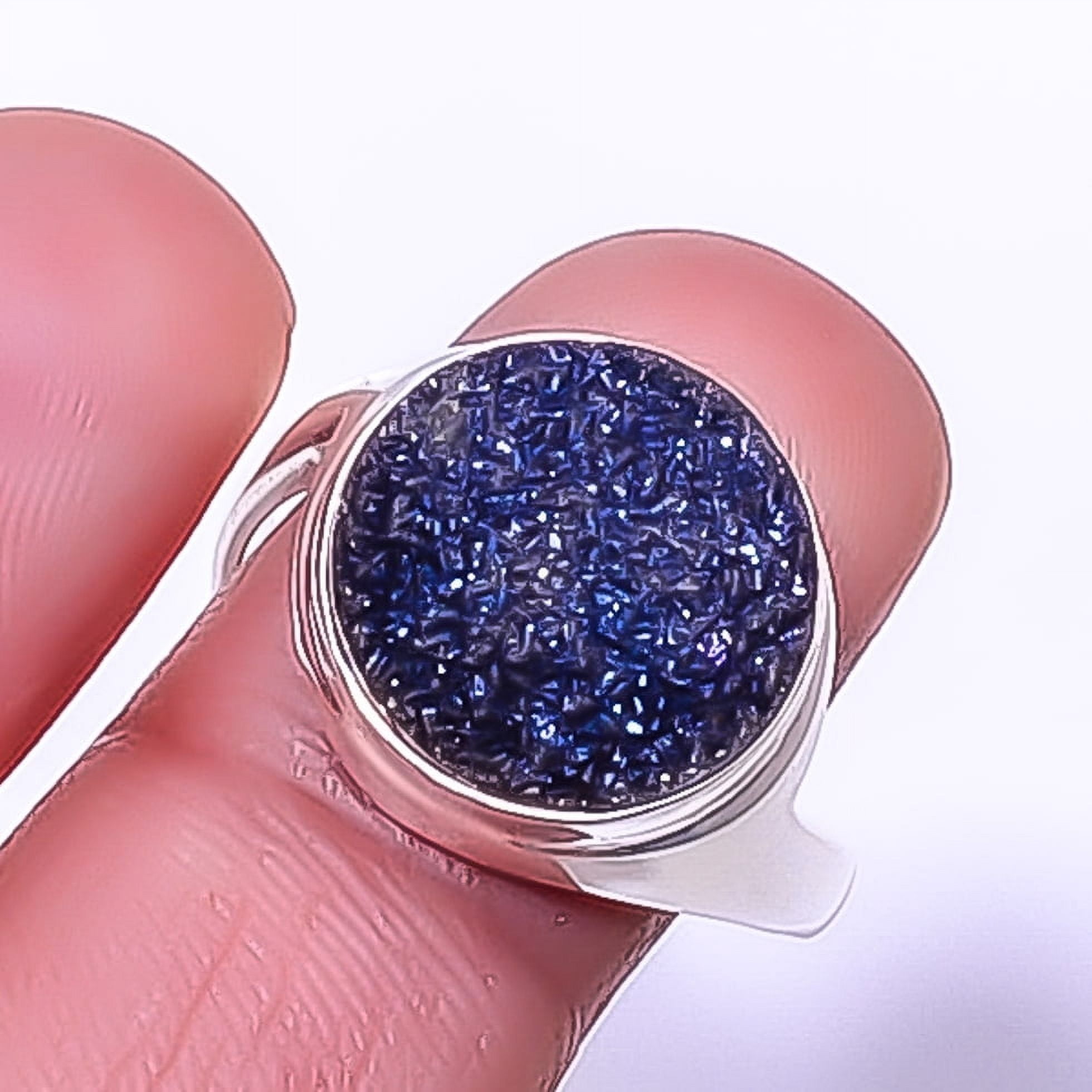 Titanium Blue Agate Drusy Gemstone 925 Silver Plated Solitaire Ring s.8 ...