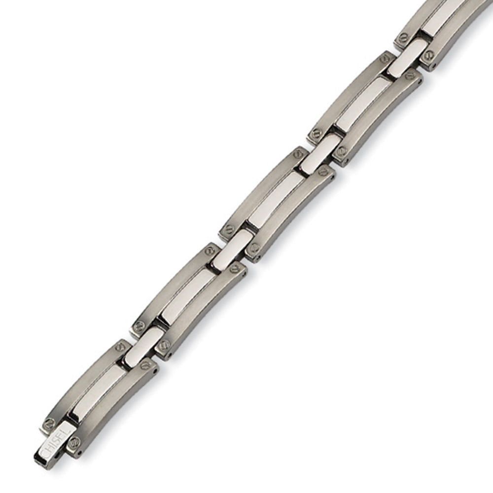 Titanium Brushed and Polished 8.25in Bracelet - Walmart.com
