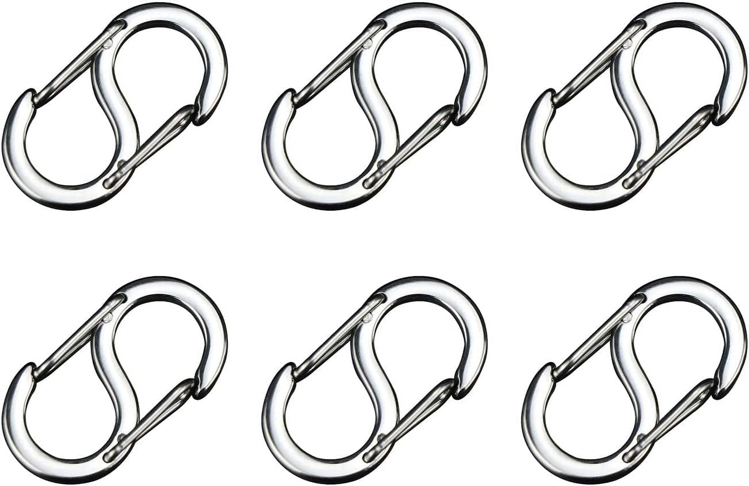 Titanium Carabiner Clips 6PCS Dual Snap Hook Small Keychain Spring ...
