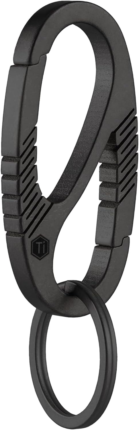 Titanium Carabiner Keychain Clip, Dual-Gate Quick Release EDC Key Ring ...