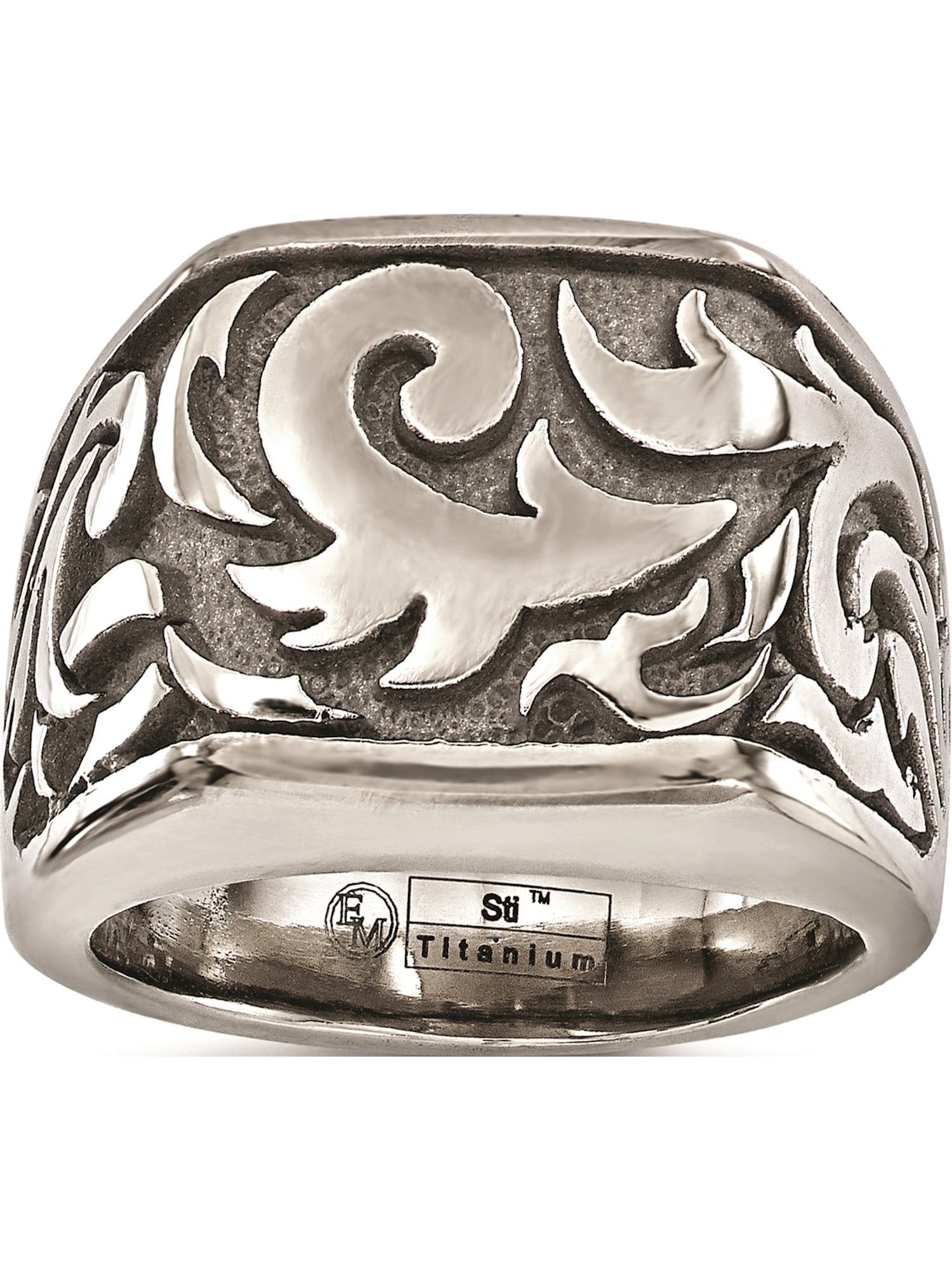 Titanium Casted Design Signet Ring - Walmart.com