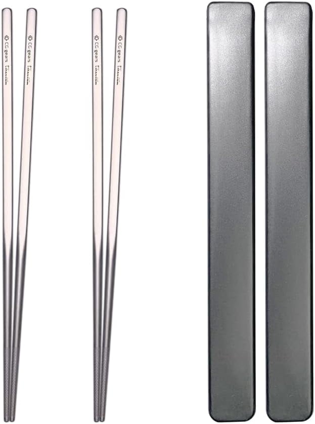 Titanium Chopsticks, 2 Pairs of Chopsticks with Plastic Travel Case for ...