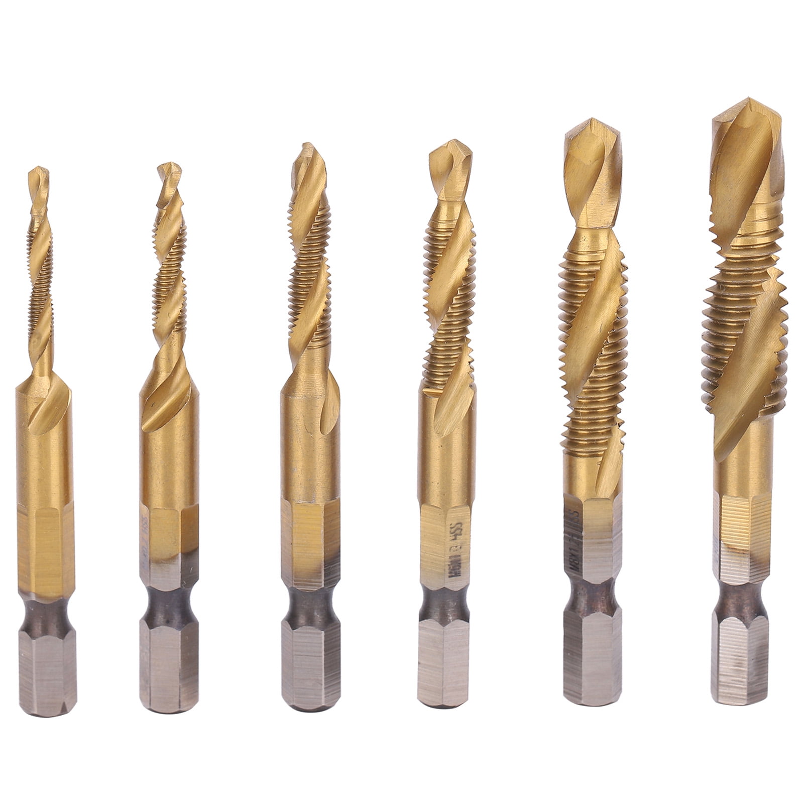 Titanium Coated HSS Screw Tapping Bits for Quick Change Applications, 3 ...