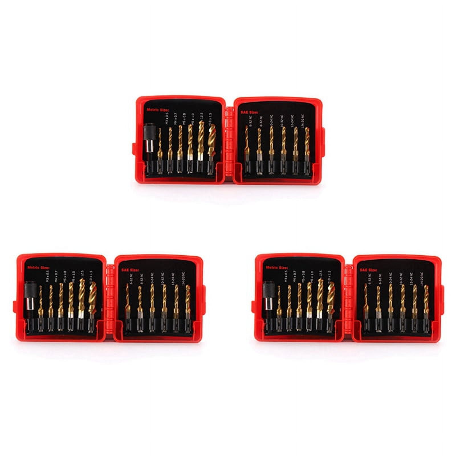 Titanium Combination Drill Tap Bit Set 39PCS SAE and Metric Bits Kit ...