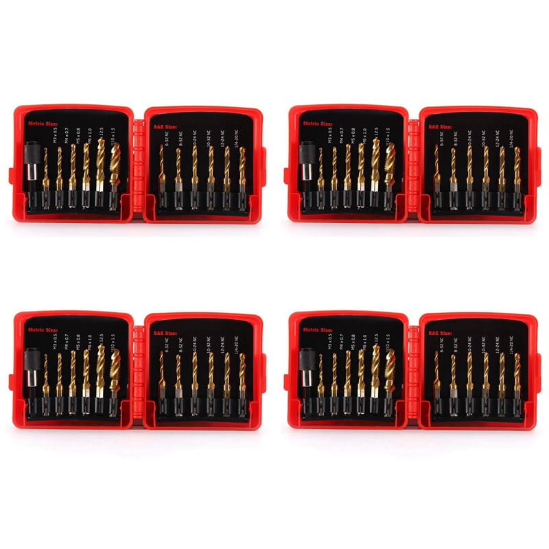 Titanium Combination Drill Tap Bit Set 52PCS SAE and Metric Tap Bits ...