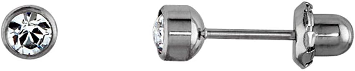 Titanium Crystal Inverness Piercing Bezel Earrings - Walmart.com