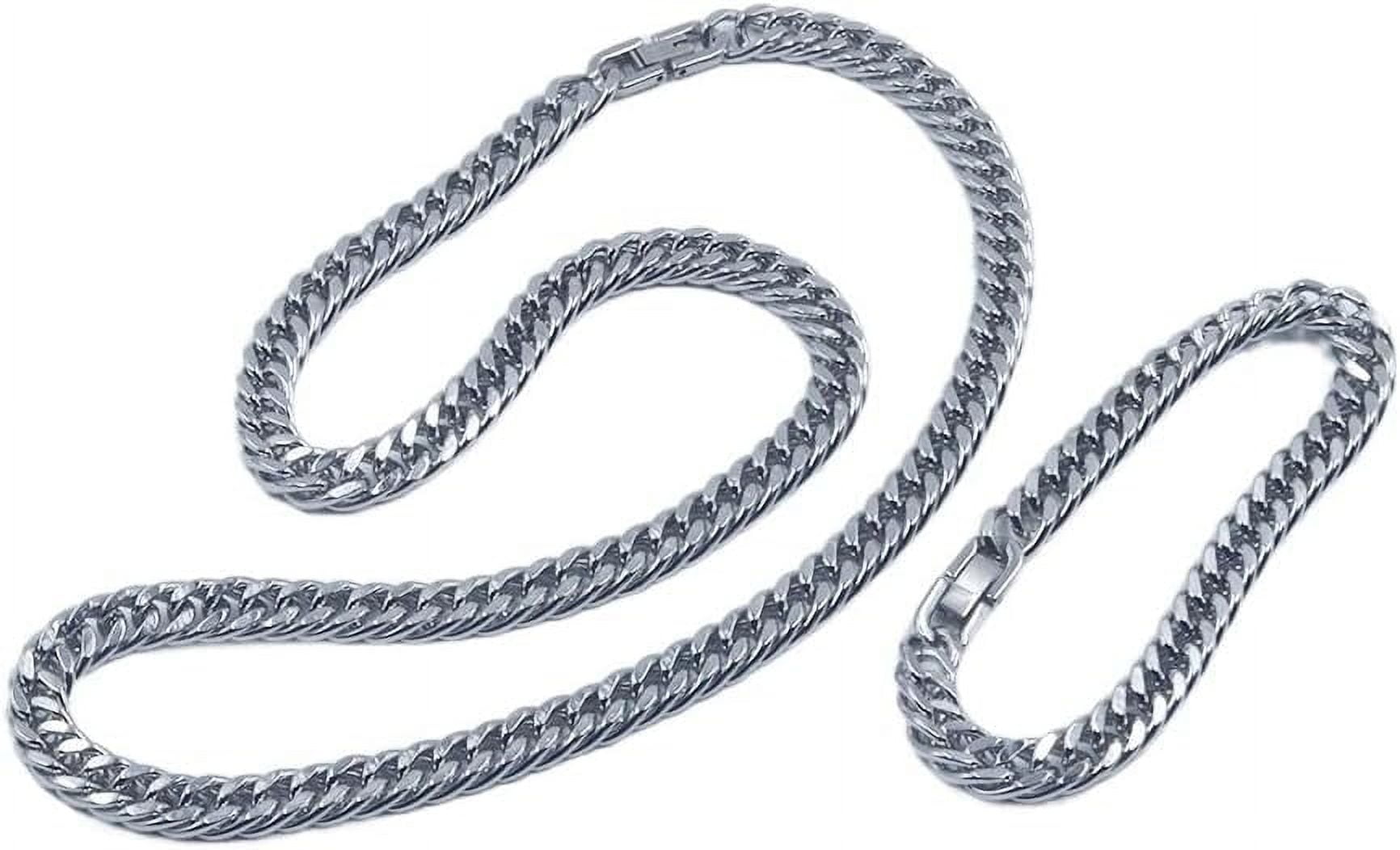 Titanium Cuban Link Chain Necklace and Cuban Bacelet,Titanium Hip Hop Jewelry Set,2PCS - Walmart.com