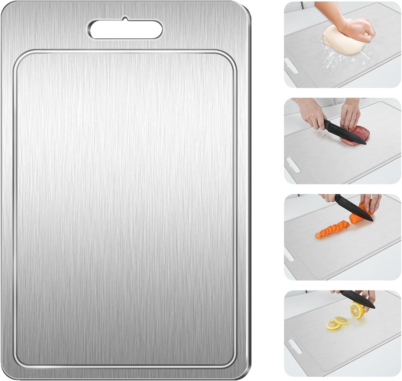 Titanium Cutting Board 100% Pure Cutting Boards With Juice Groove Metal ...