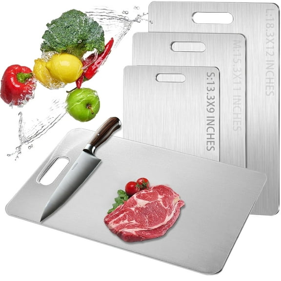 Titanium Cutting Board Double-sided non-slip silicone edging Pure ...