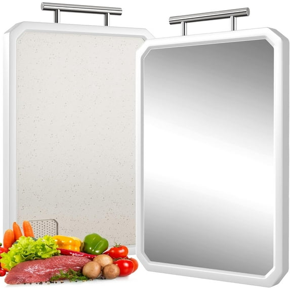 Titanium Cutting Board Double Sided Food Grade, Pure Titanium and Wheat ...
