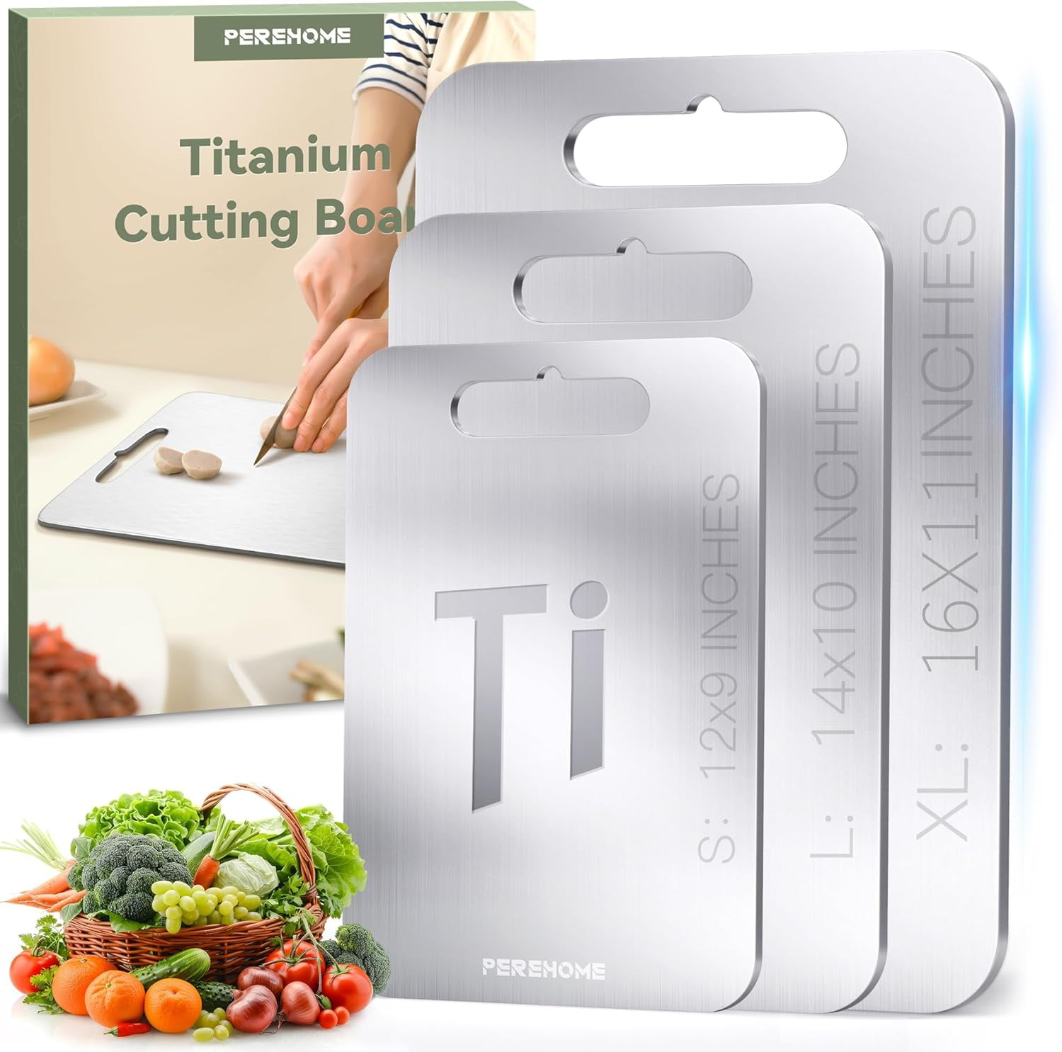 Titanium Cutting Board for Kitchen, Cutting Board Double Sided Food ...