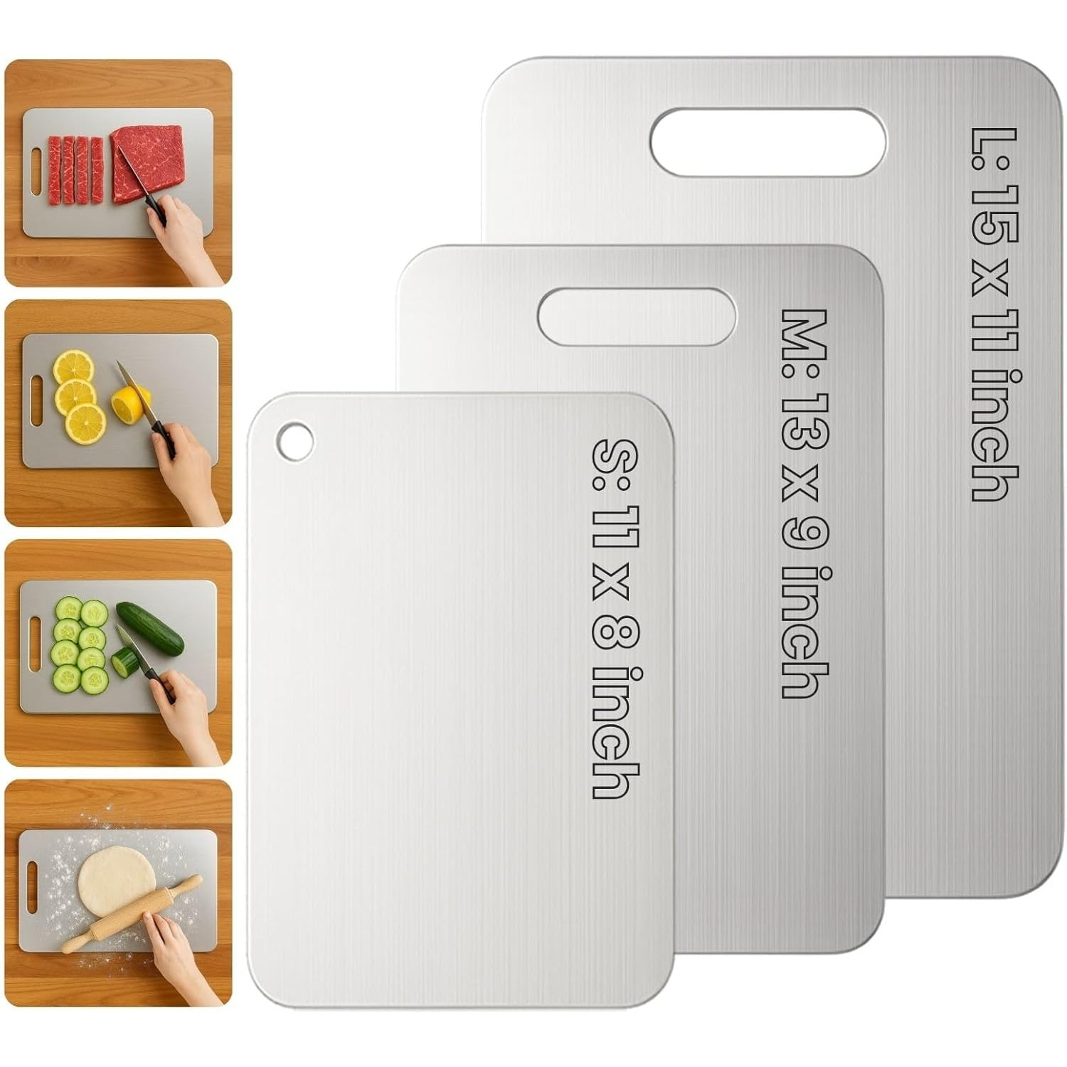 Titanium Cutting Board Set of 3, 2025 New Upgrade 100% Pure Titanium ...