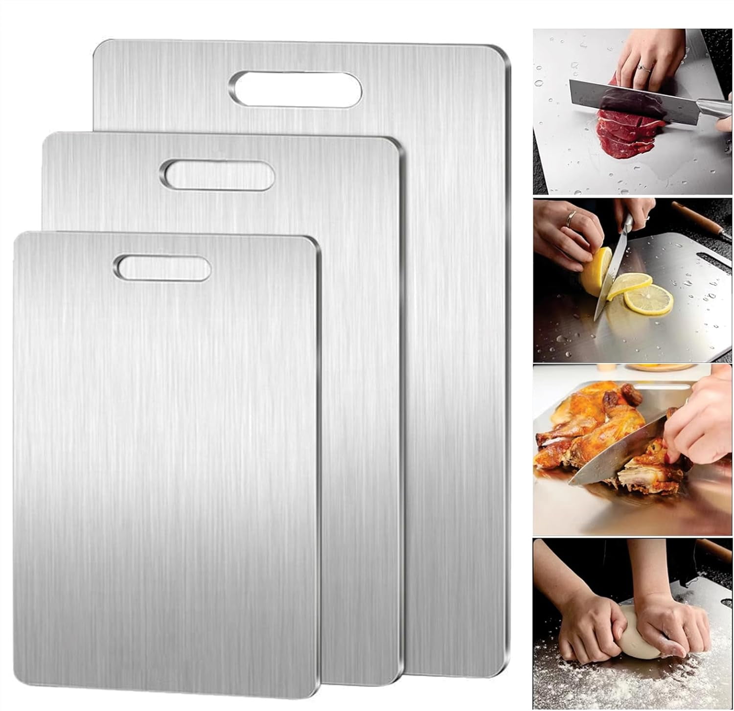 Titanium Cutting Boards for Kitchen, Double-Sided Food Grade Cutting ...