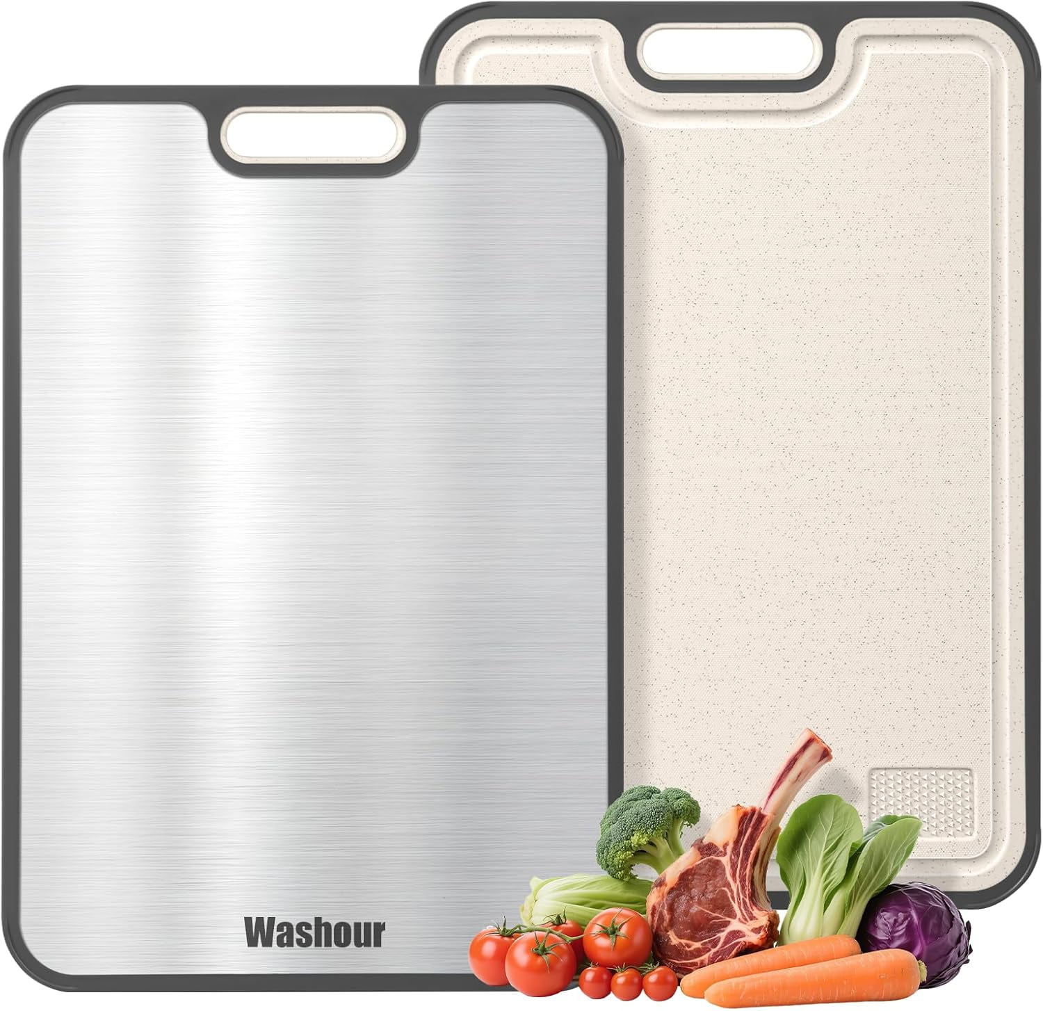 Titanium Cutting Boards for Kitchen, Non Toxic 2-in-1 Cutting Board ...