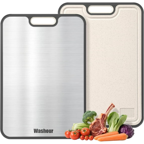 Titanium Cutting Boards for Kitchen, Non Toxic 2-in-1 Cutting Board ...