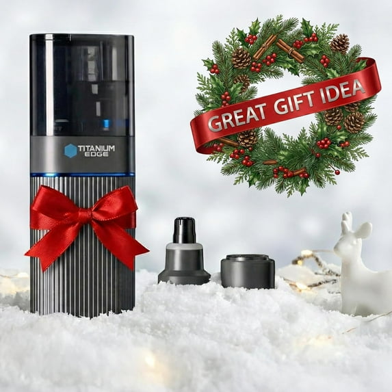 Titanium Edge Ear & Nose Trimmer – Dual Rotary Blade Heads with Light ...