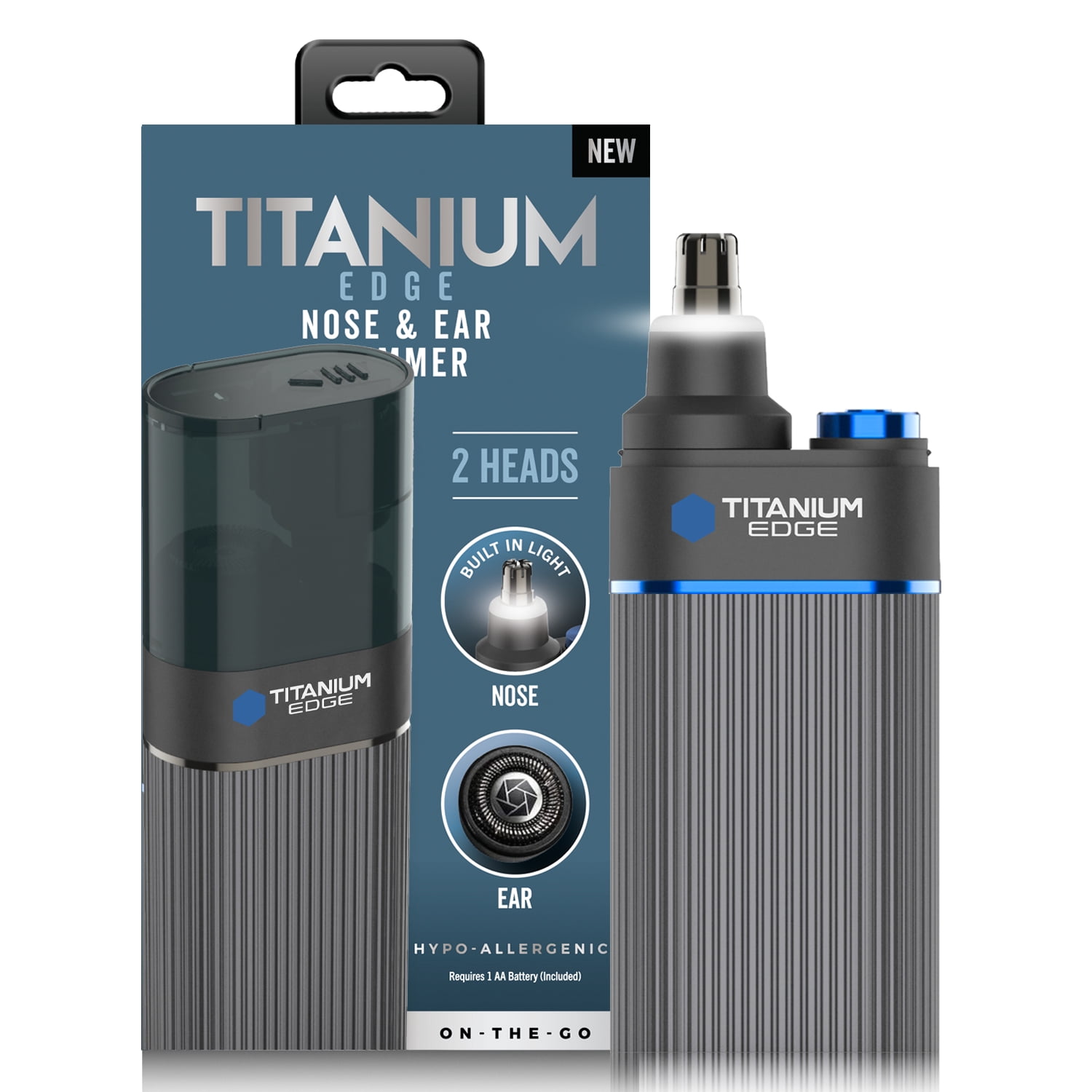 Titanium Edge Nose and Ear Trimmer – Includes 2 Heads, Ear and Nose ...