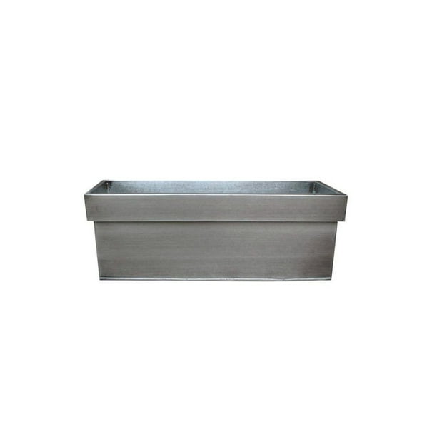 Titanium Finish Rectangular Metal Planter - Walmart Business Supplies