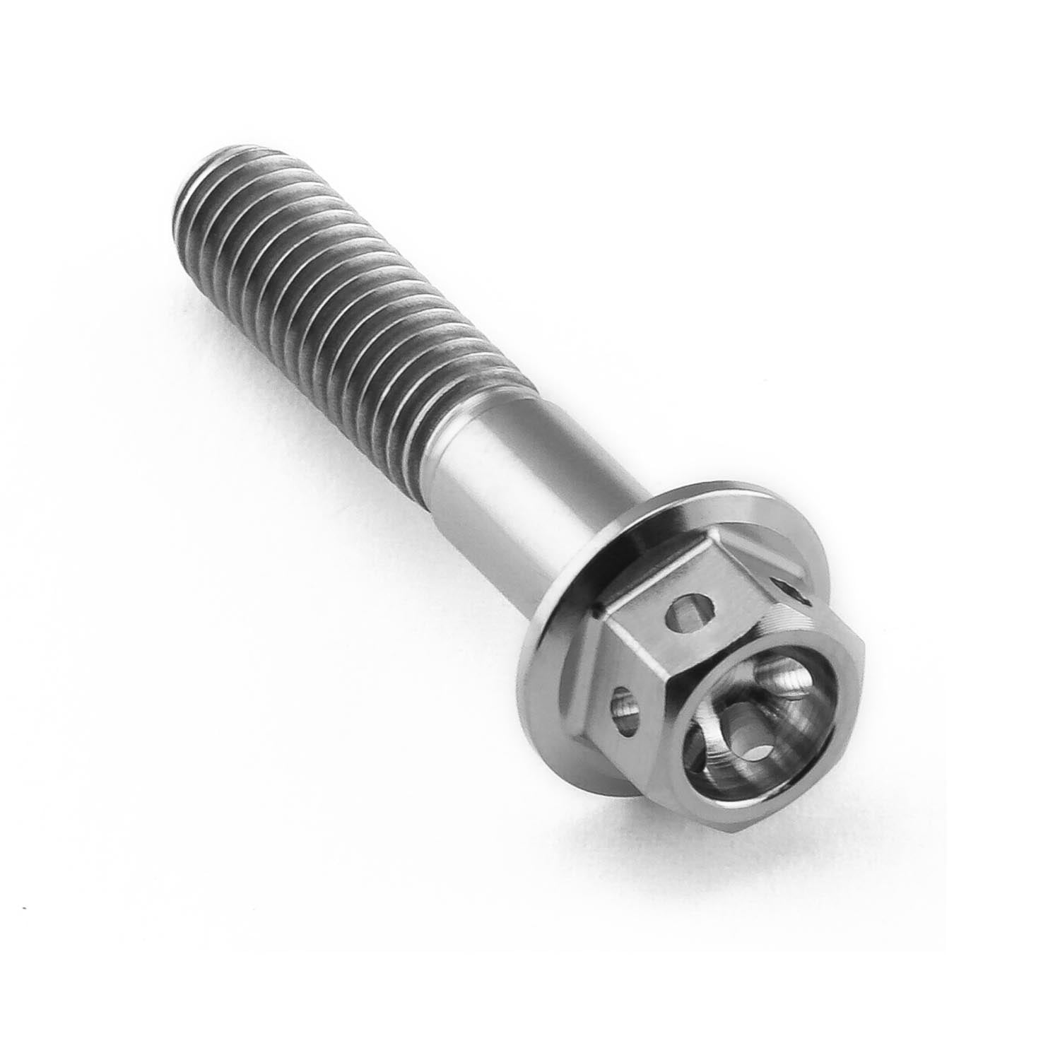 Titanium Flanged Hex Head M6x(1.00mm)x30mm Race Spec - Walmart.com