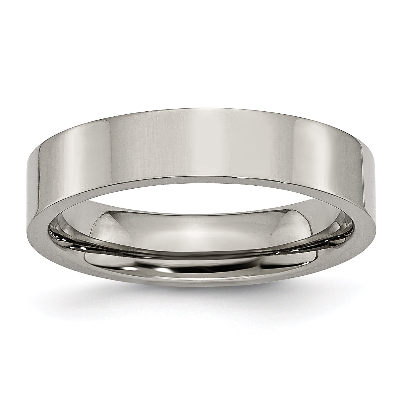 Titanium Flat 5mm Polished Band - Walmart Business Supplies
