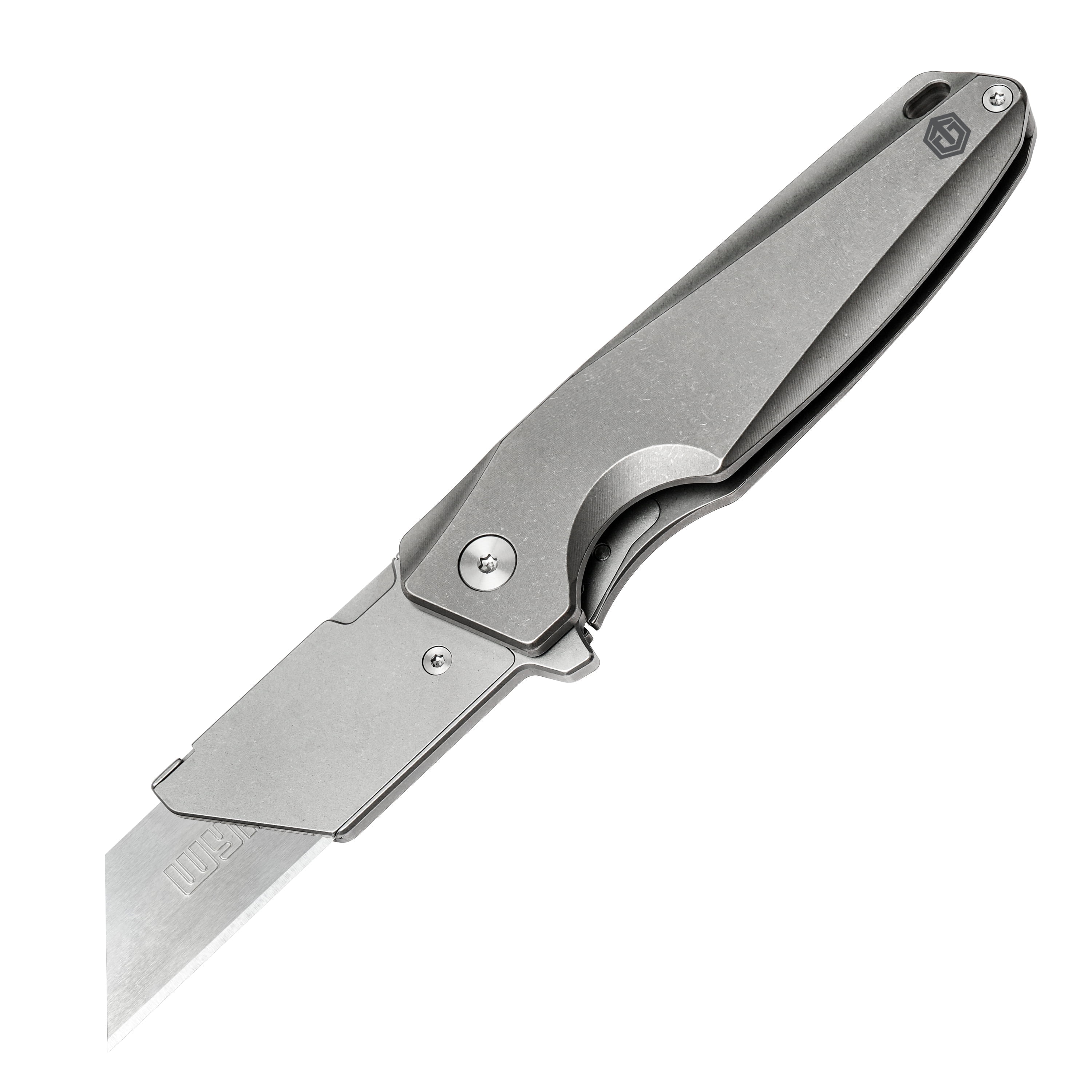 Titanium Folding Utility Knife with Clip Mini EDC Box Cutter Flipper ...