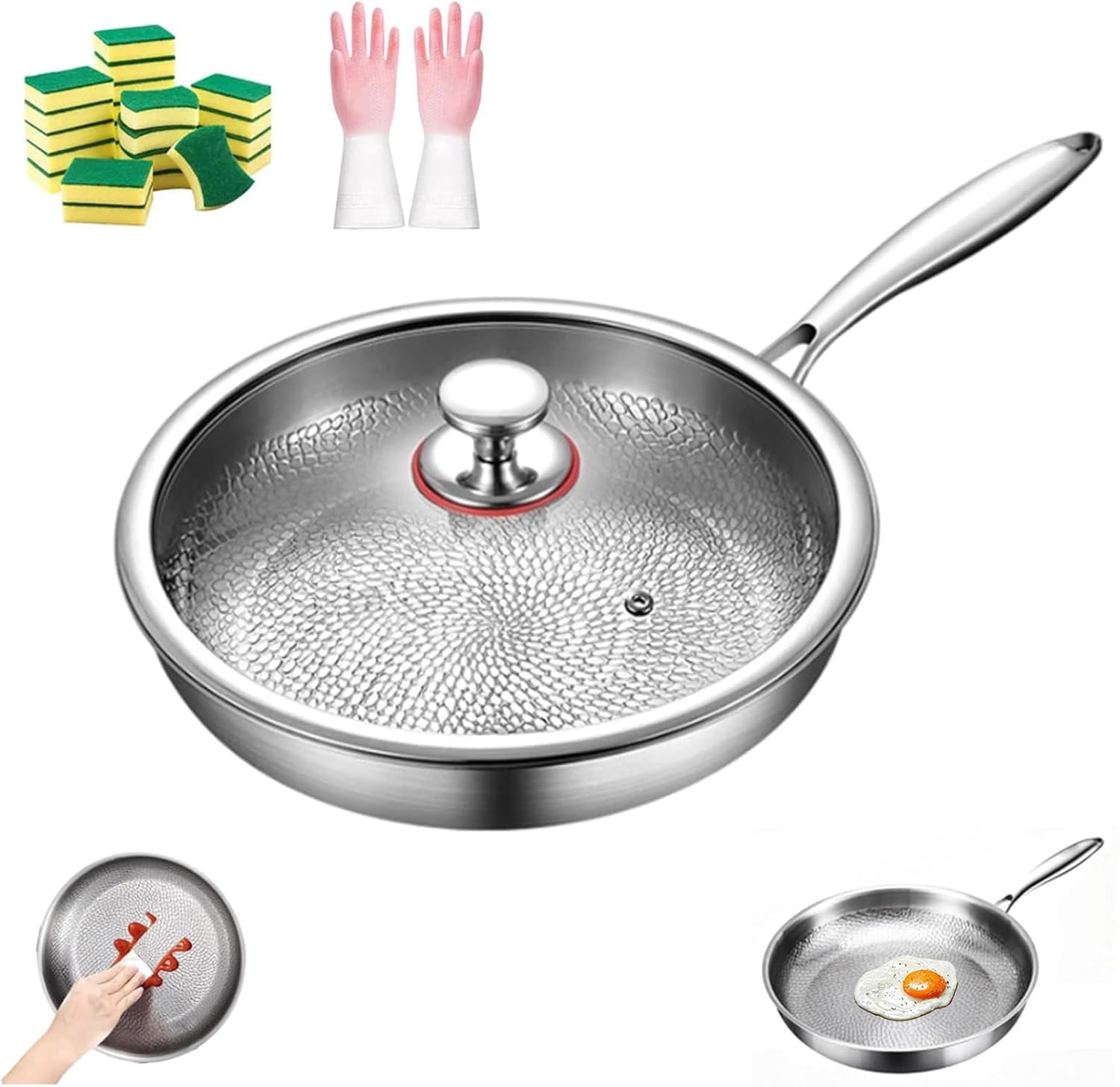 Titanium Frying Pan, (10.23/11.02/11.81in), Scratch-Resistant & Heat ...