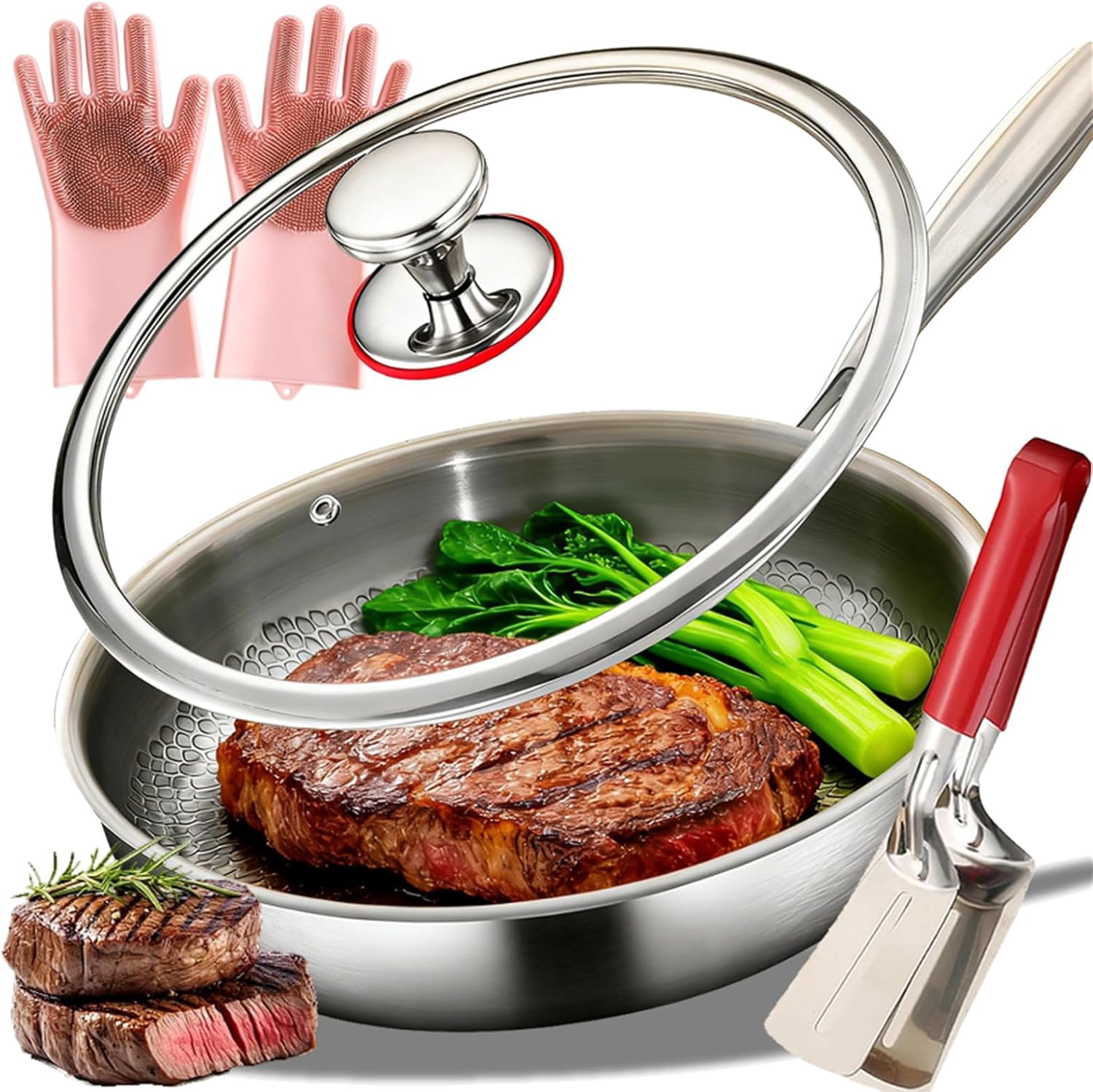 Titanium Frying Pan, 2026 Upgrade to 100% Non-Toxic Titanium Pans for ...