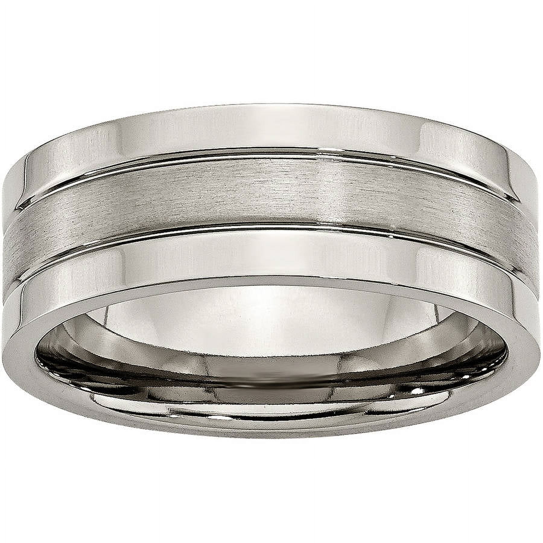 Titanium Grooved 8mm Brushed and Polished Band - Walmart.com