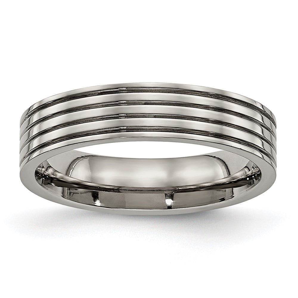 Titanium Grooved Comfort Back Ring Fine Jewelry For Women Gifts For Her ...