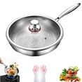 Titanium Hammered Pan Pro with Lid, 11 Inch Pure Titanium Non Stick ...