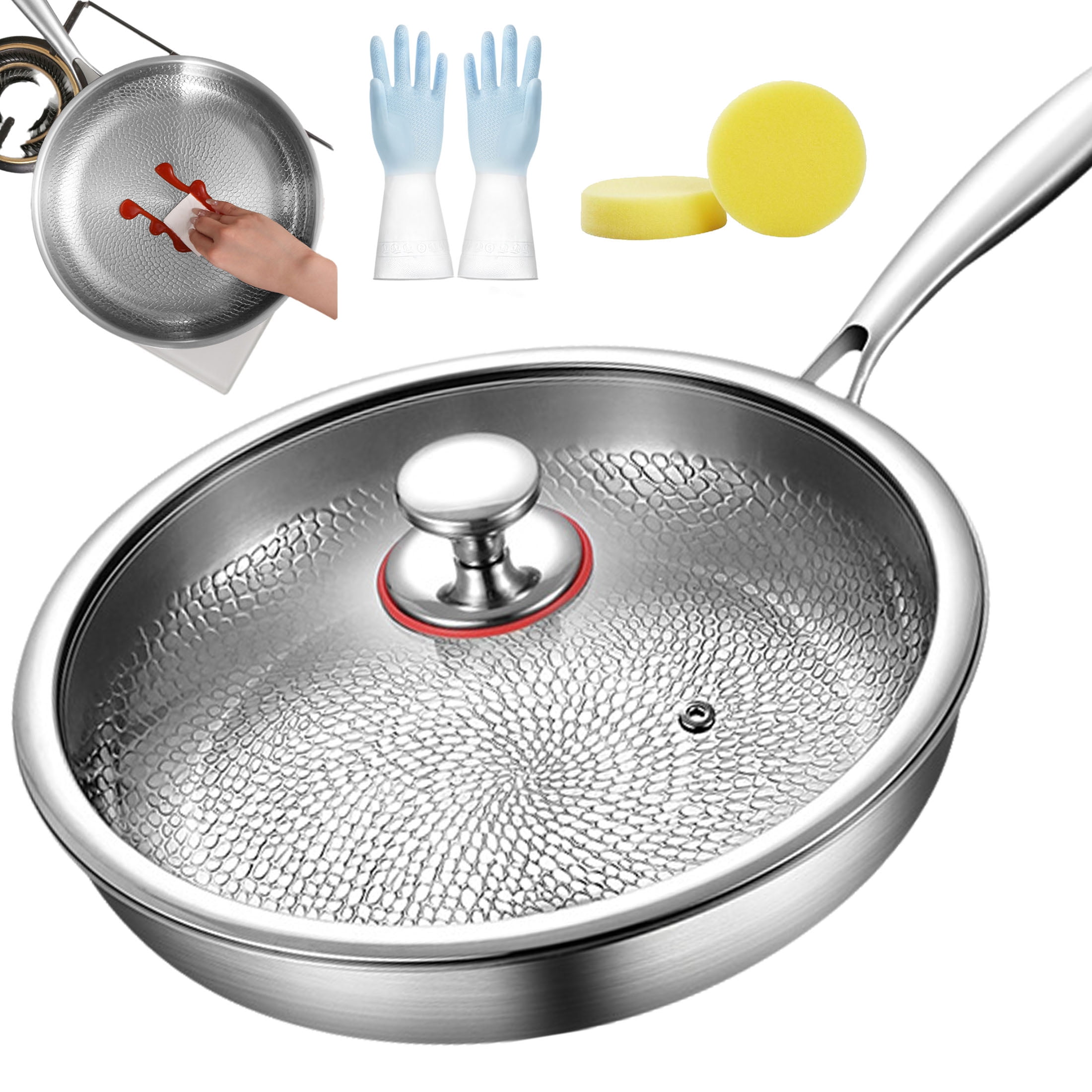 Titanium Hammered Pan Pro, Taima Titanium Nutri Pan with Lid ...