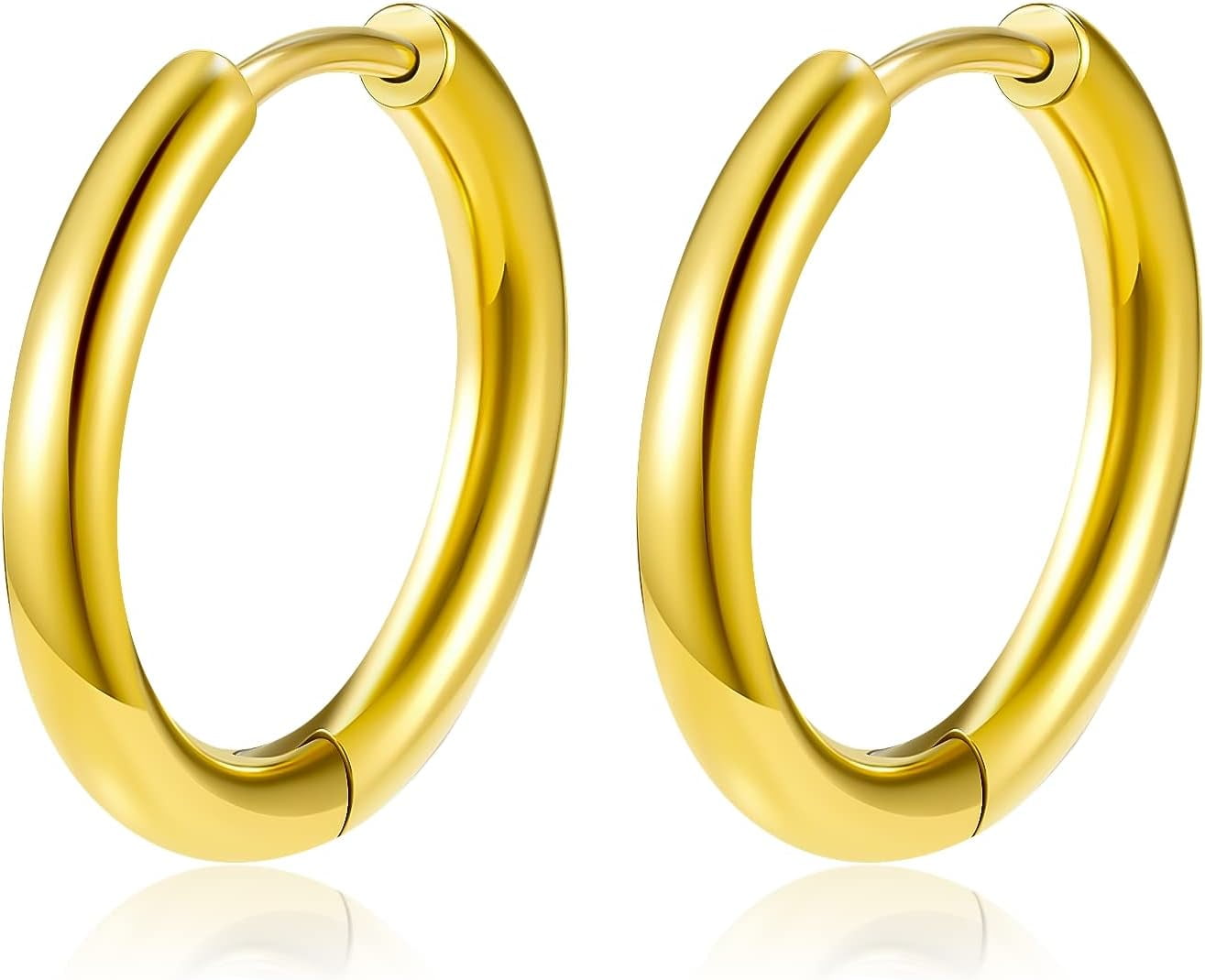 Titanium Huggie Hoop Earrings Hypoallergenic Nickel Free Hinged Sleeper ...