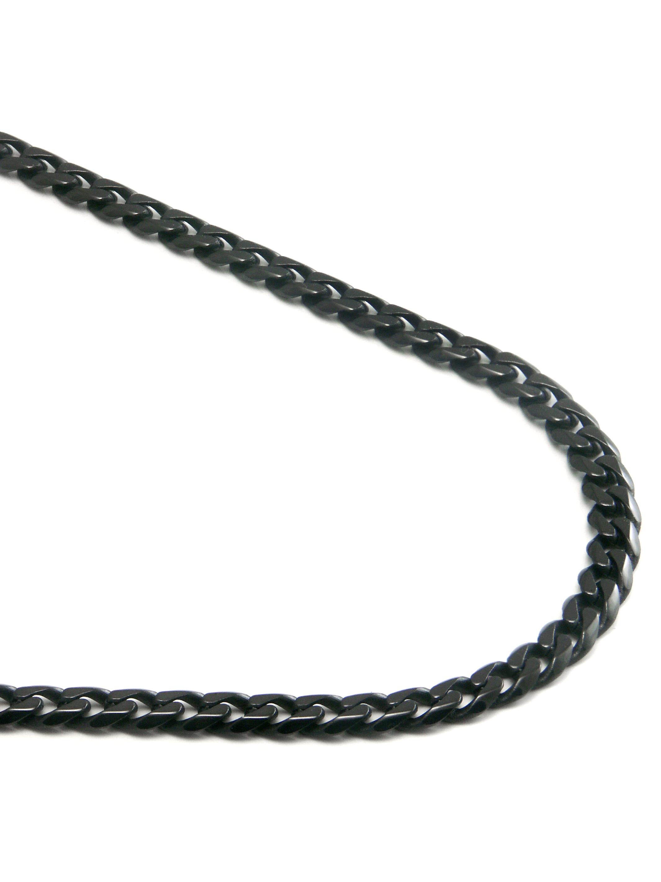 Titanium Kay Black Titanium 4MM Curb Chain Link High Polish Finish Men ...