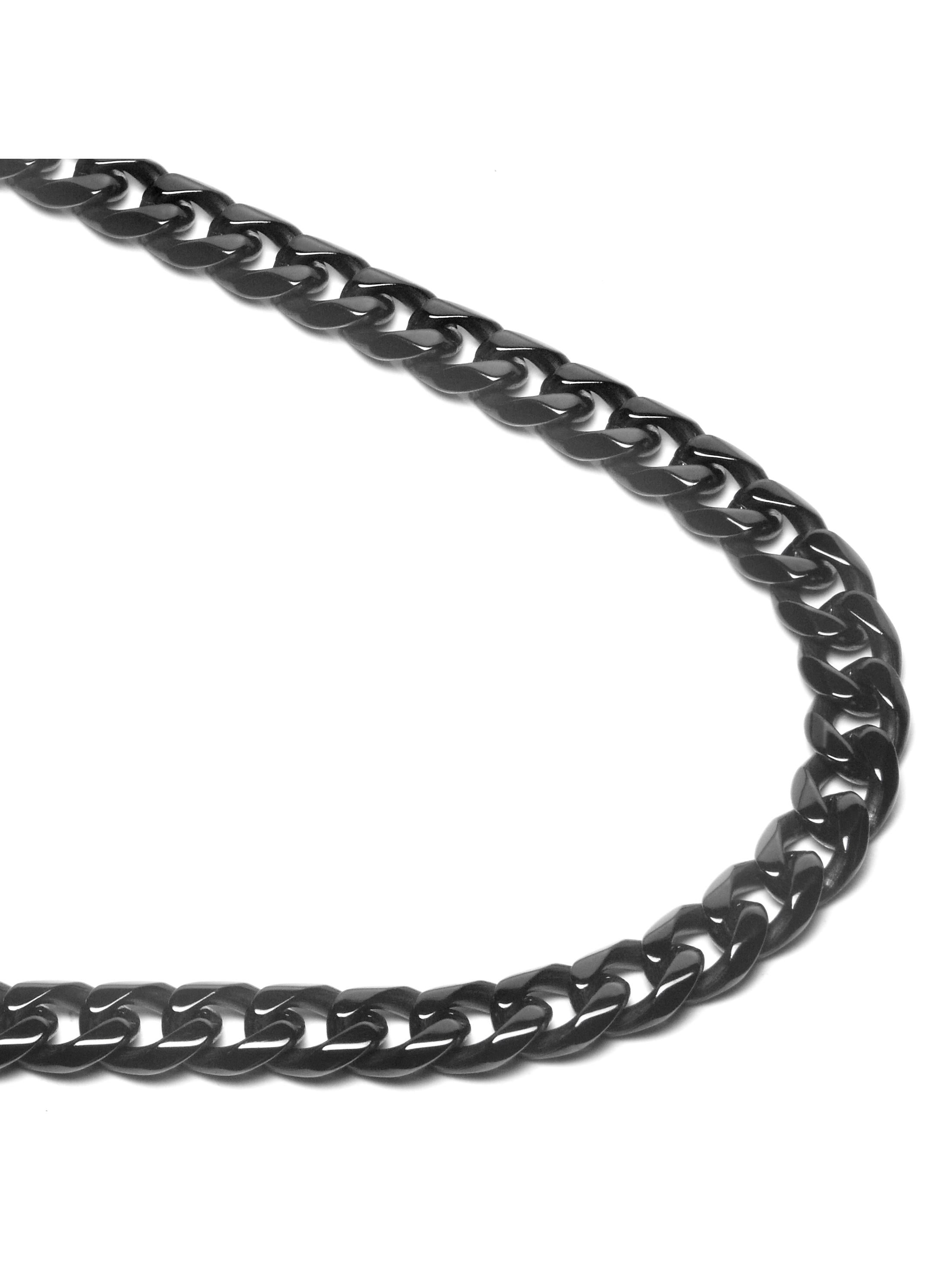 Titanium Kay Black Titanium 7MM Curb Chain Link High Polish Finish Men ...