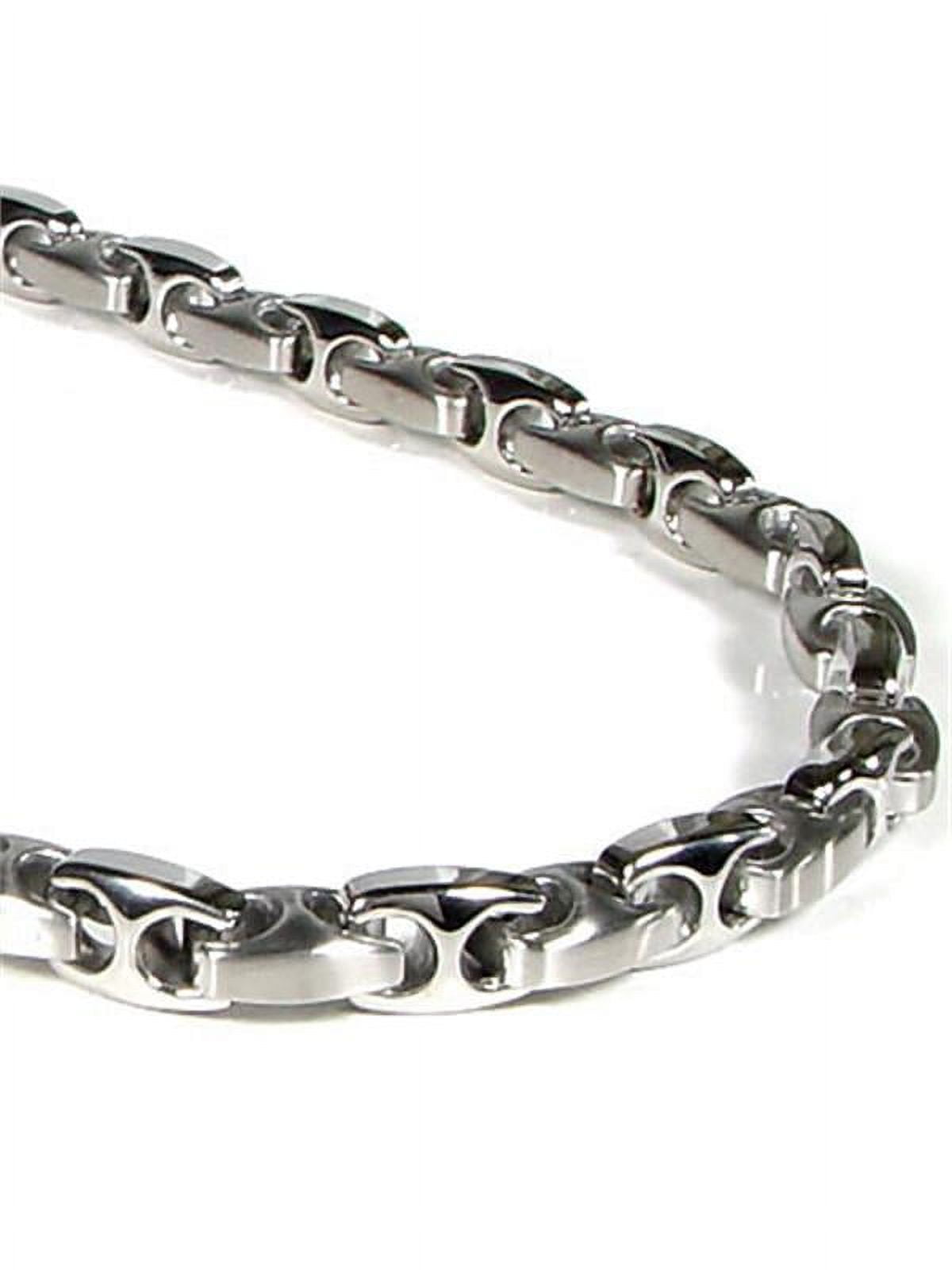 Titanium Kay Nitrogen Stainless Steel Men's Two Tone Chrome Color Link ...