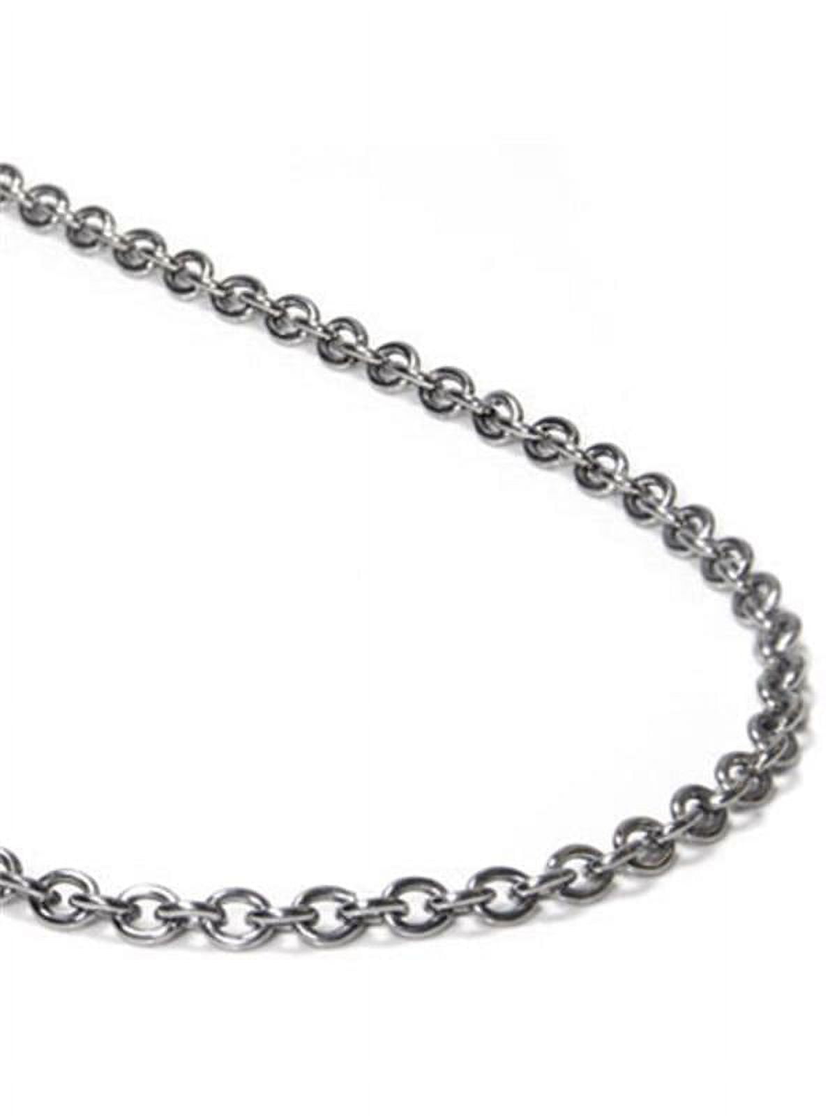 Titanium Kay Solid Titanium 3MM Rolo Link Matte Finish Gray Color ...