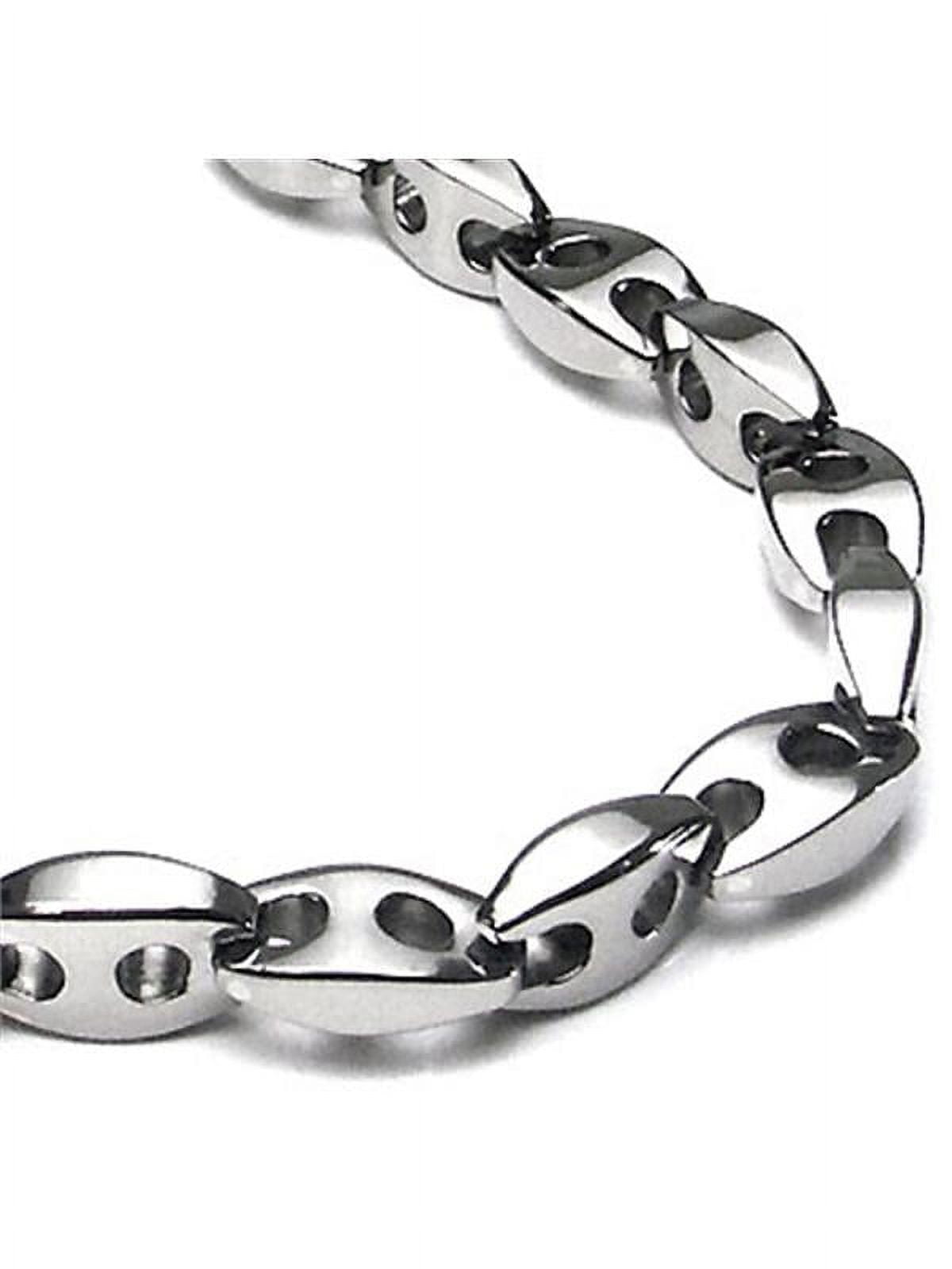 Titanium Kay Titanium Men's 10mm High Polish Finish Chrome Color Link ...