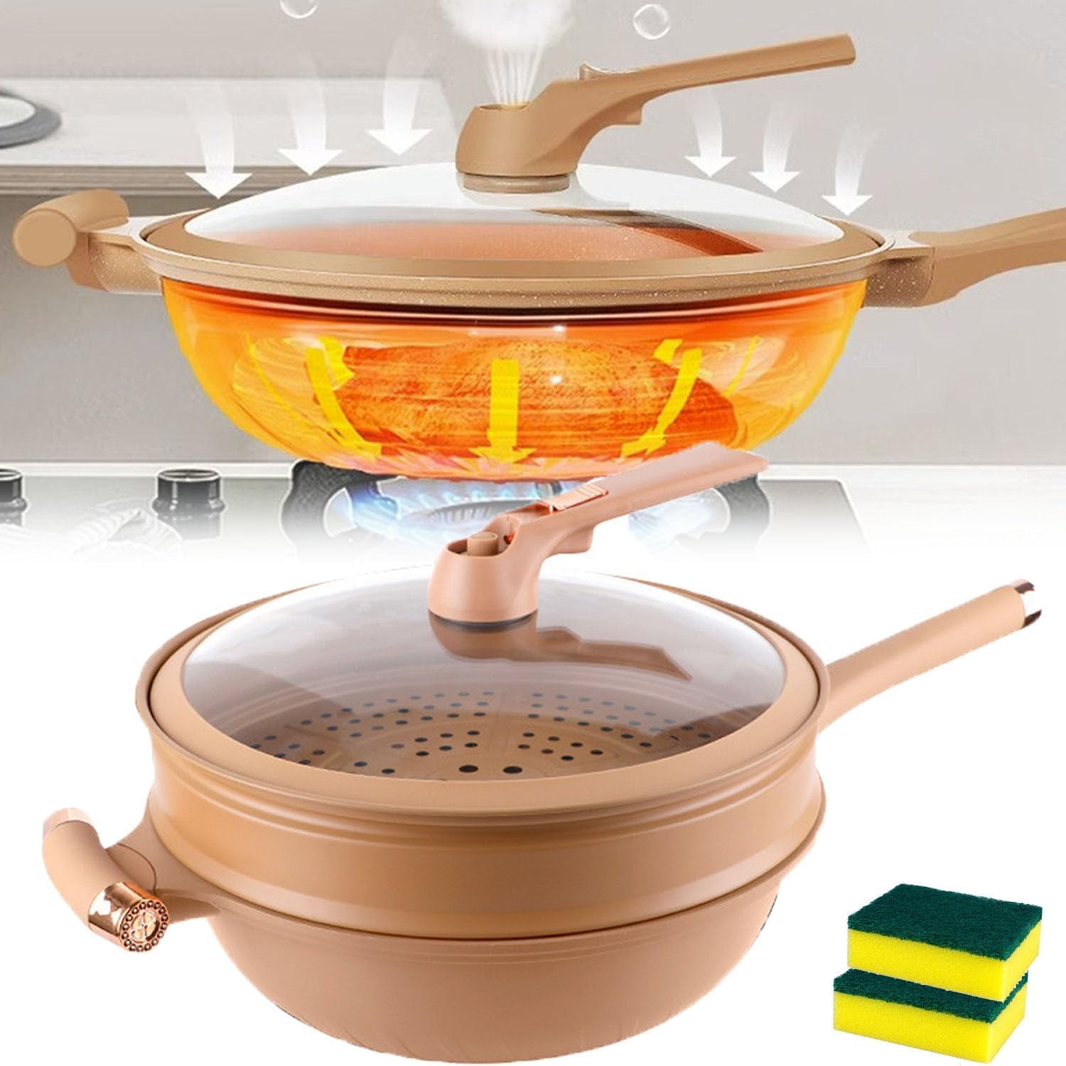 Titanium Micro-Pressure Clay Non-stick Health Cooker, Multifunctional ...