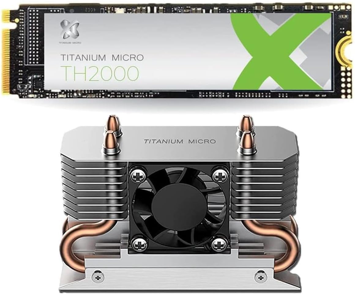Titanium Micro TH2000 500GB PCIe NVMe Gen 3 M.2 2280 Internal SSD with Nitro Pro M.2 NVMe Cooler ...